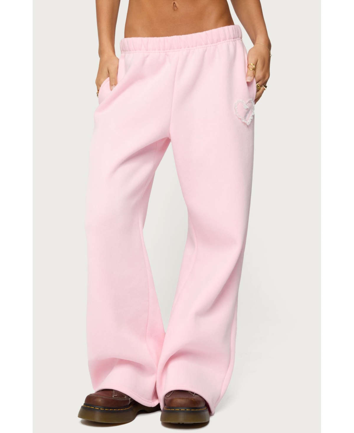 Click here for Edikted Womens Love Wide Leg Sweatpants - Light-pi... prices