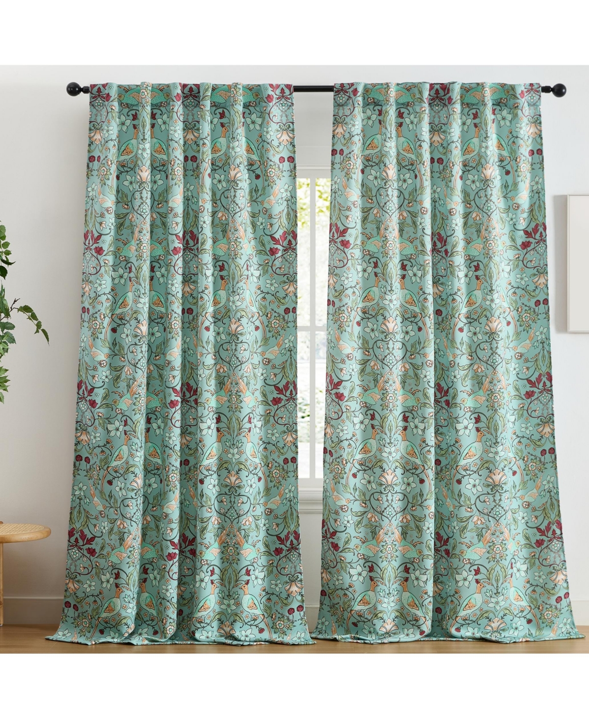 Click here for Hlc.me Florence Floral & Birds Patterned Window Ba... prices