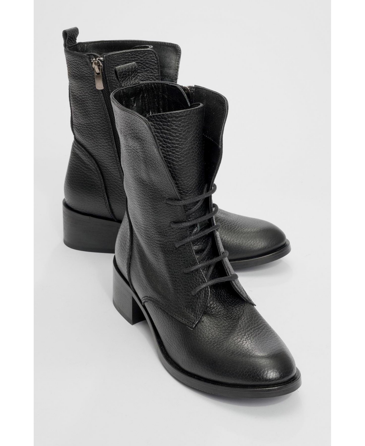 Click here for Forever & Always Shoes Lana Leather Block Heel Boo... prices