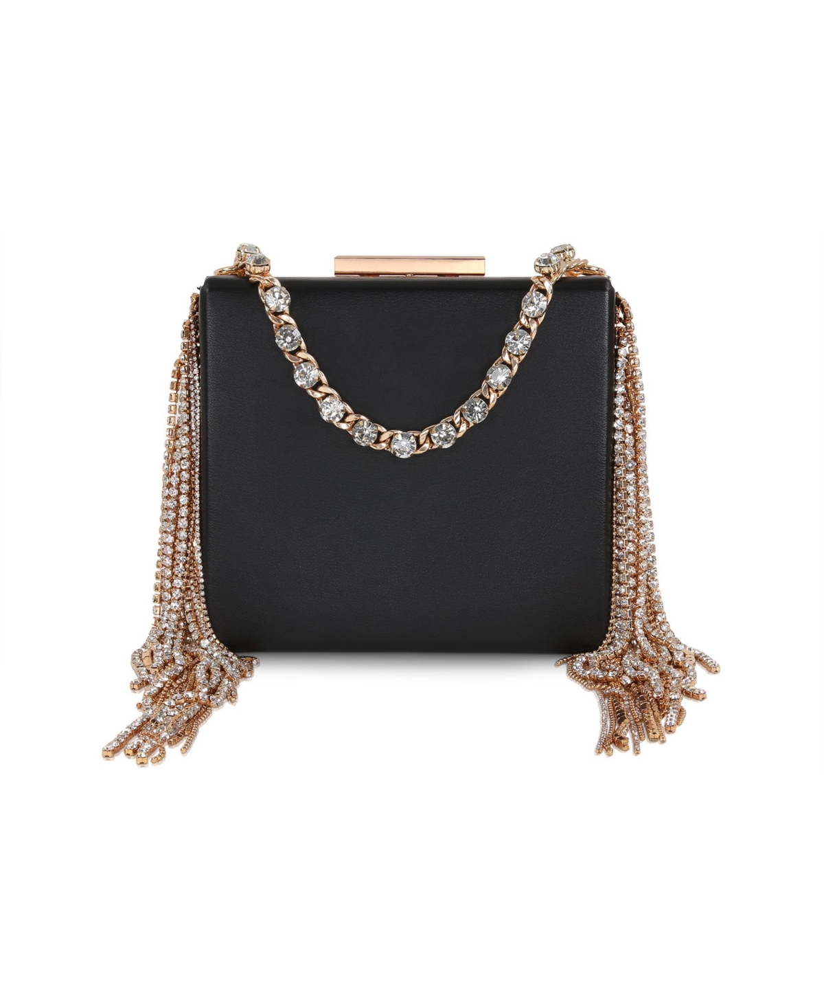 Click here for Womans Ryker Crystal Fringed Box Clutch prices