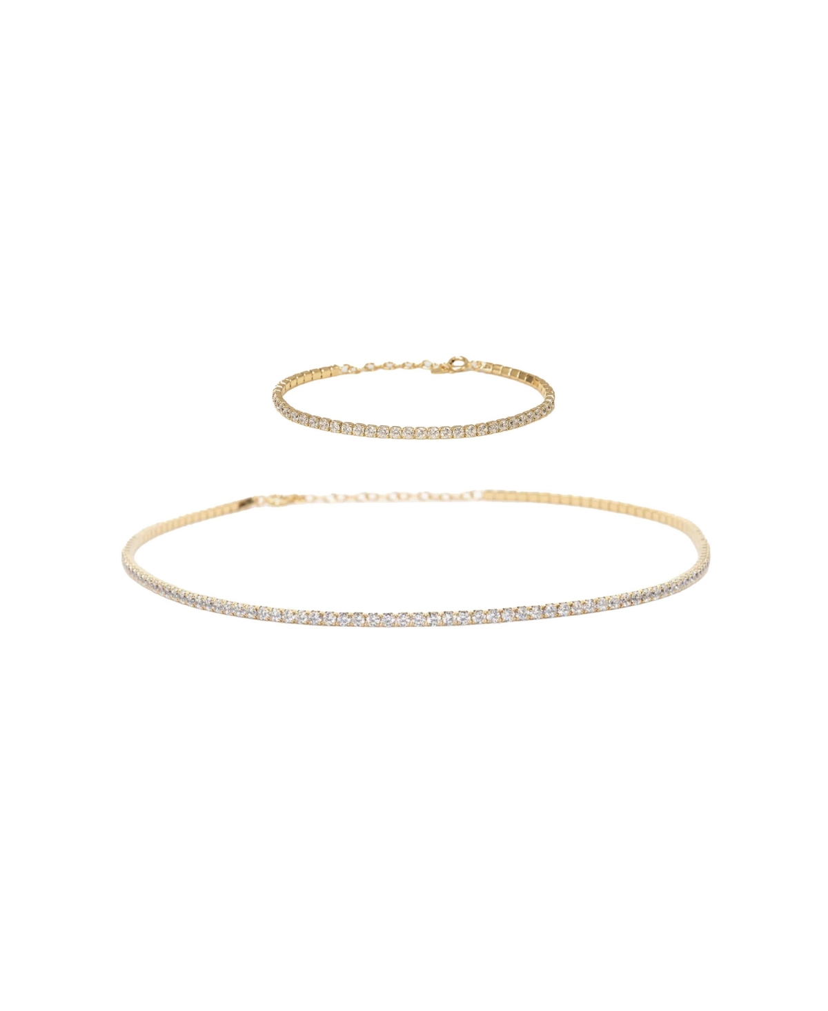 Click here for Sterling Silver 18k Gold Plated Cherie Tennis Neck... prices