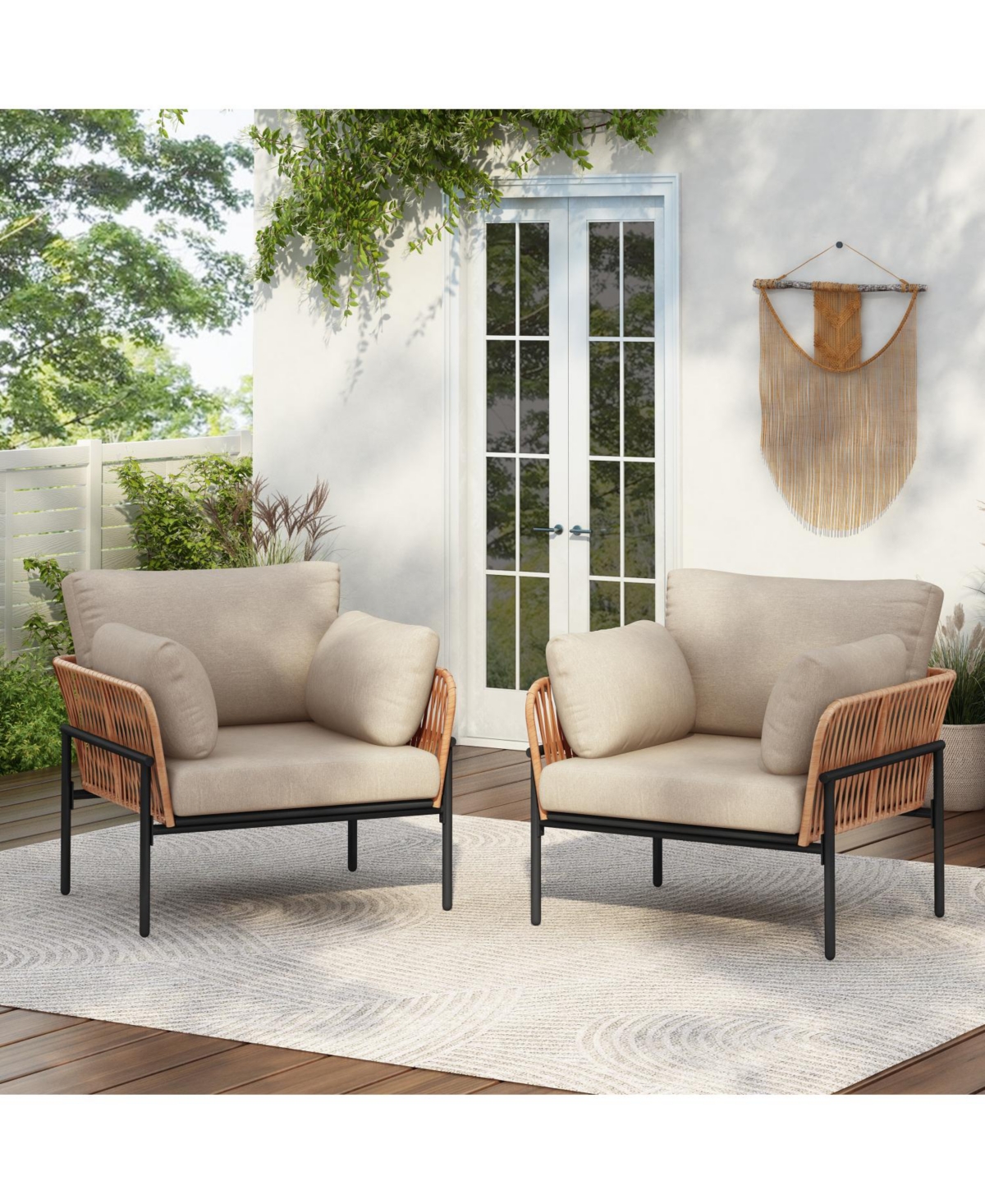 Click here for Streamdale Furniture Streamdale Beige/Wood Rope Lo... prices