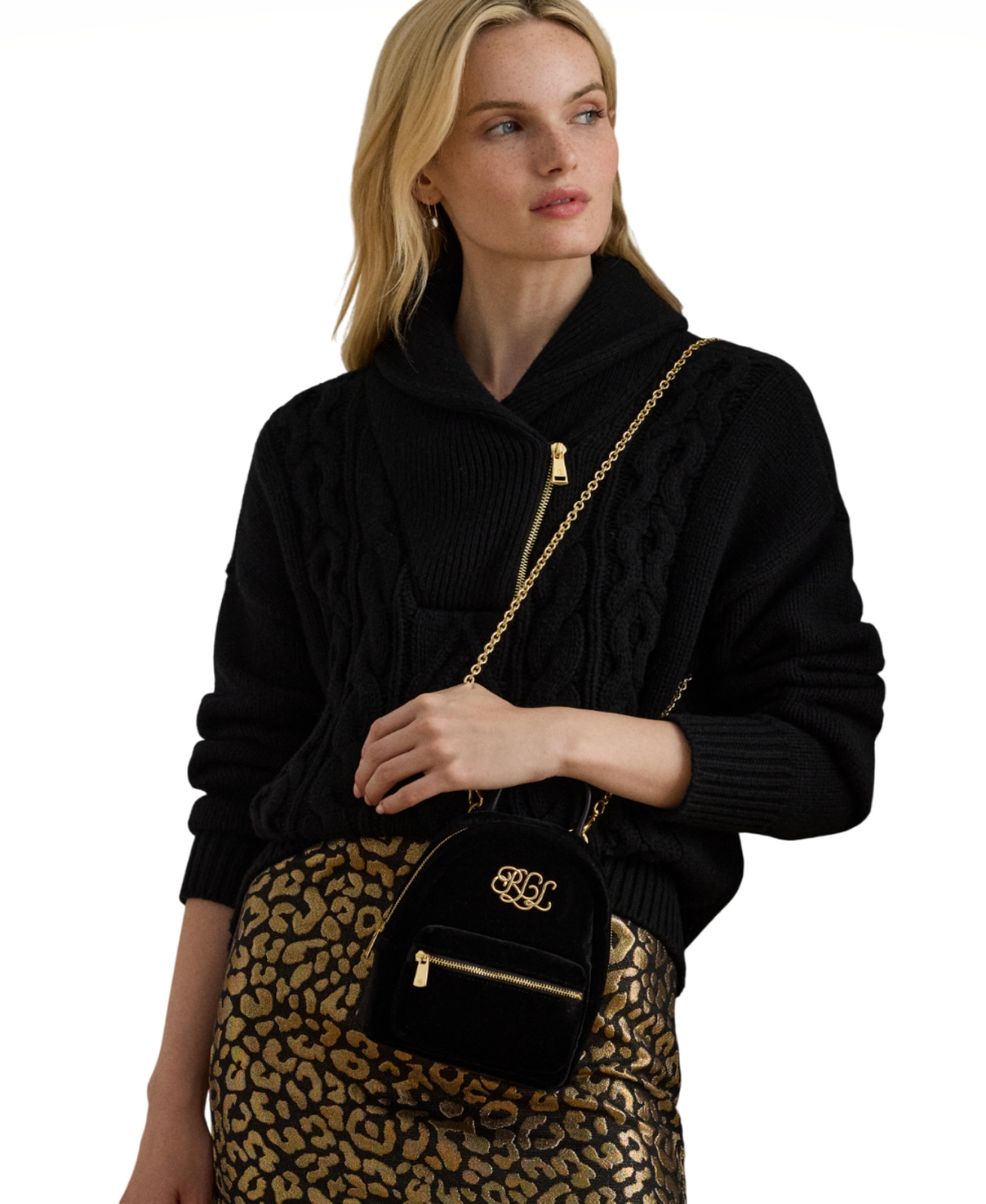 Lauren Ralph Lauren Womens Stevie Mini Crossbody Bag - Black