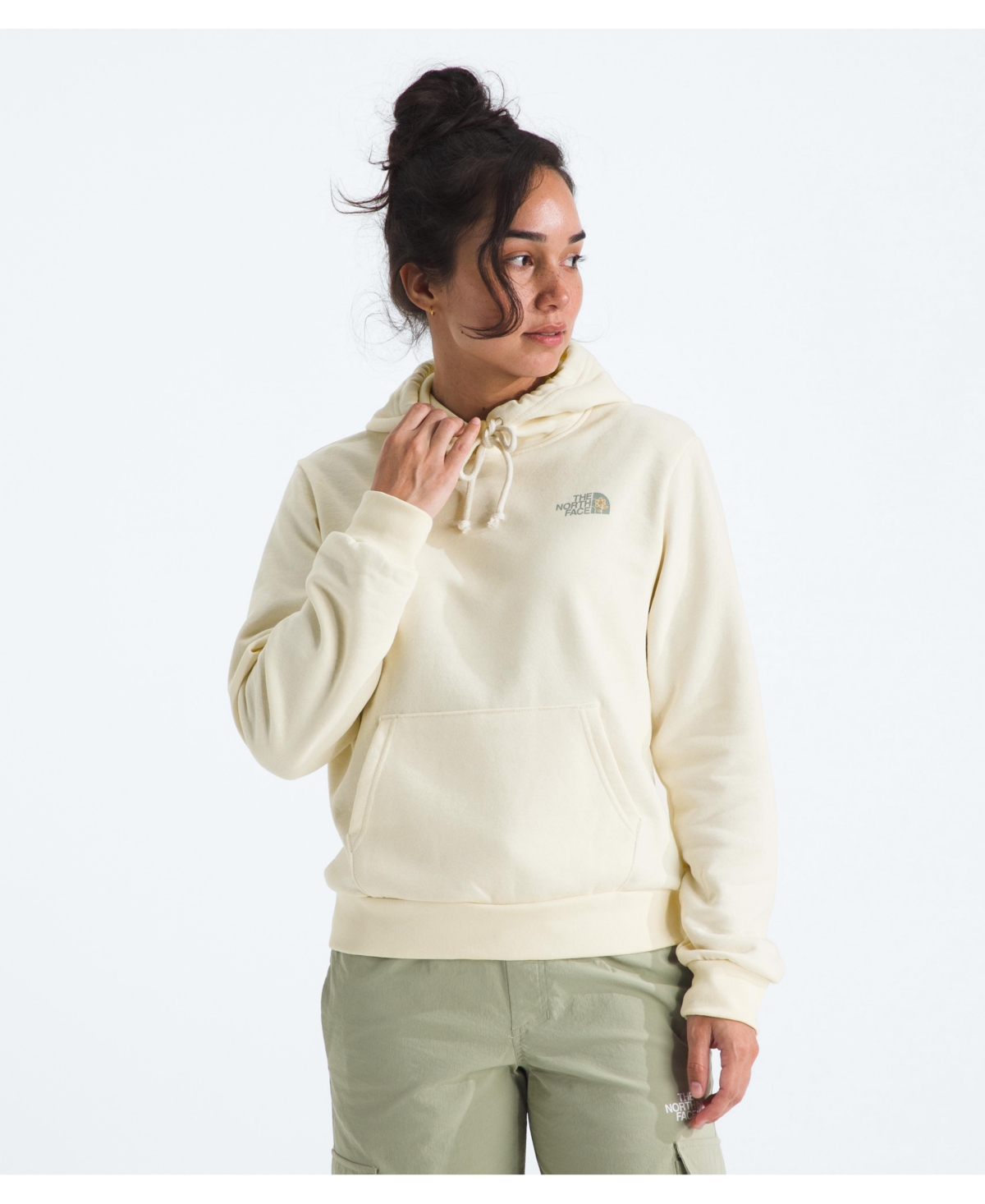 The North Face Womens Evolution Floral Cloud Hoodie - White Dune