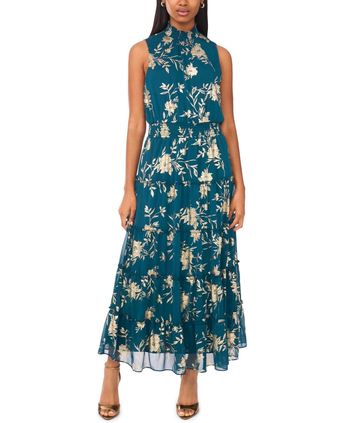 Click here for Msk Petite Mock Neck Sleeveless Maxi Dress - Deep... prices