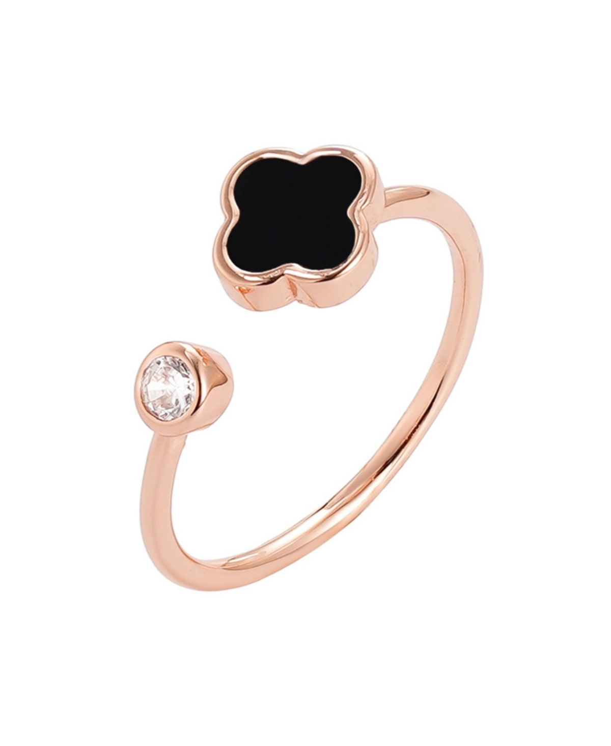 Click here for Adornia Rose Gold Adjustable Cubic Zirconia Clover... prices