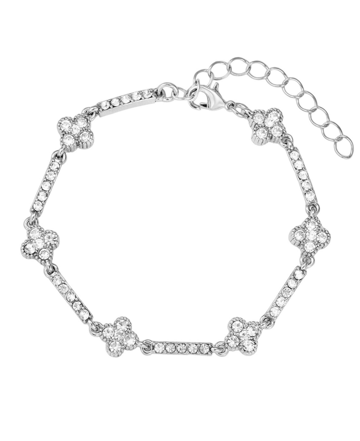 Click here for Adornia Silver Plated Crystal Clover Tennis Bracel... prices