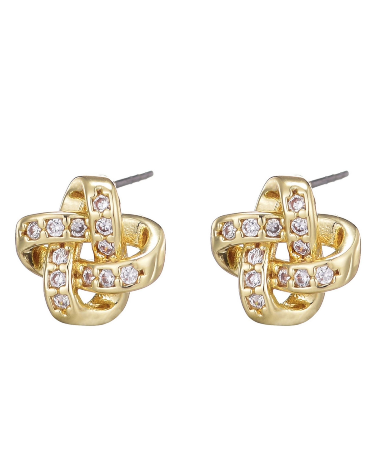 Click here for Adornia Gold Plated Knot Twist Stud Earrings - Gol... prices