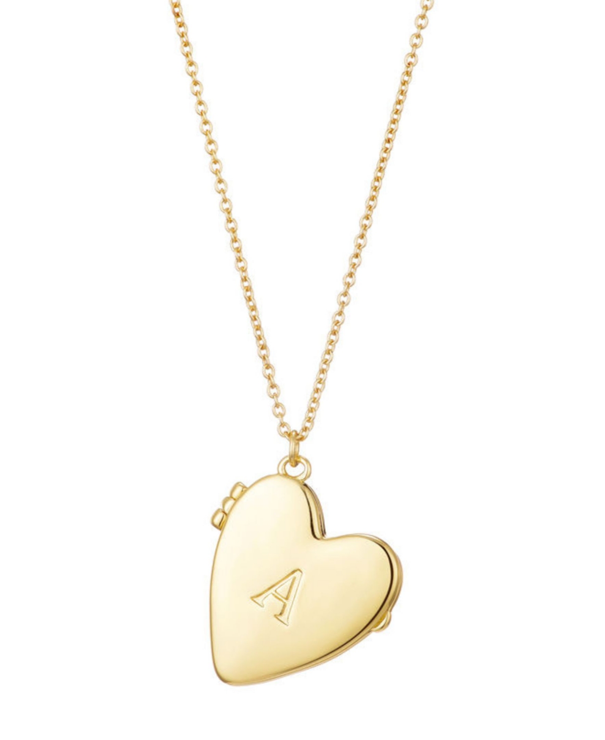 Click here for Adornia Gold Initial Heart Locket Necklace - Gold-... prices