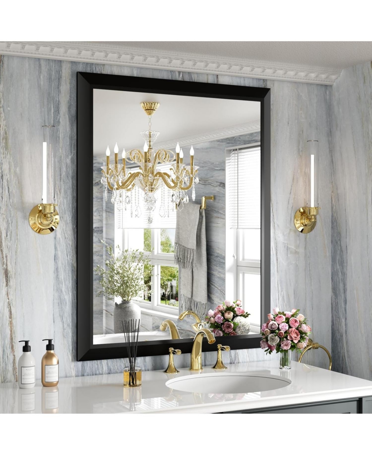 Click here for Amorho Bathroom Mirror  36 x 28 Inch Thick Metal F... prices