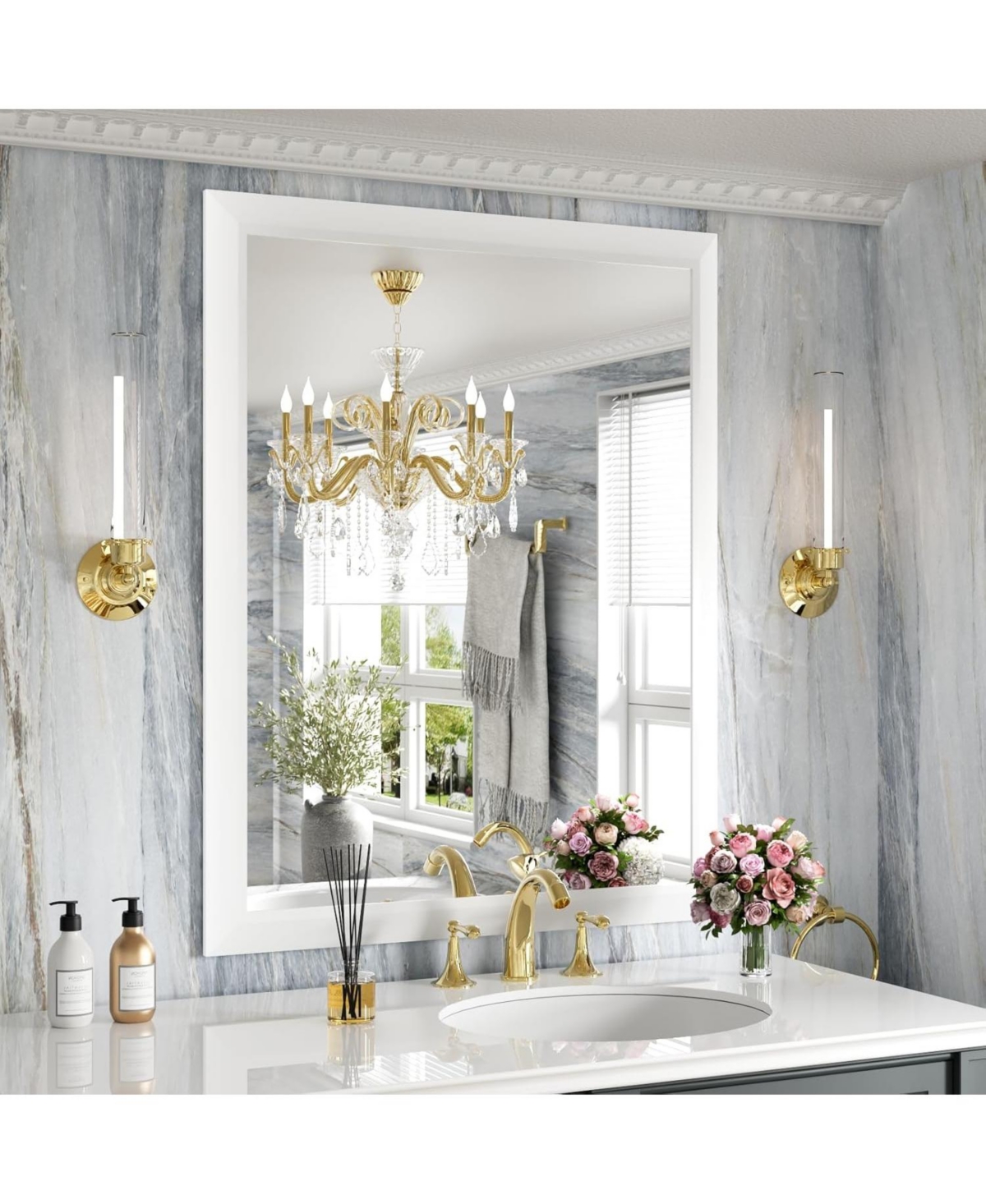 Click here for Amorho Bathroom Mirror  36 x 28 Inch Thick Metal F... prices