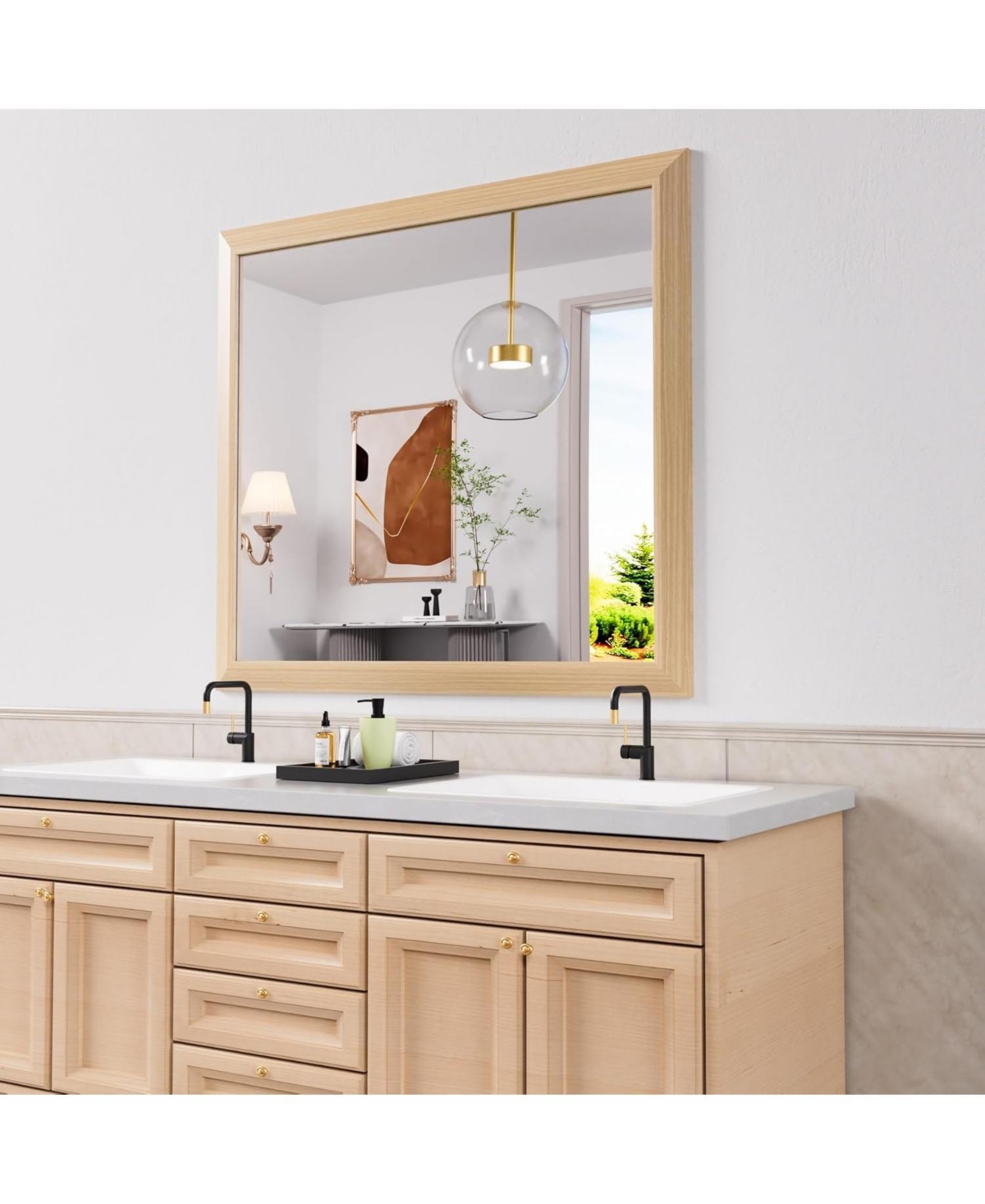 Click here for Amorho Bathroom Mirror  40 x 36 Inch Thick Metal F... prices