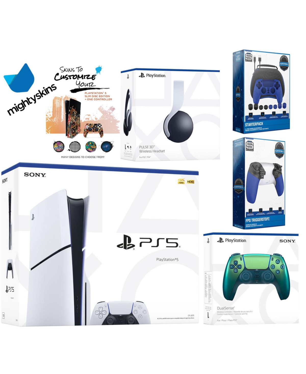Click here for Sony Playstation 5 Slim Disc Bundle with White Pul... prices