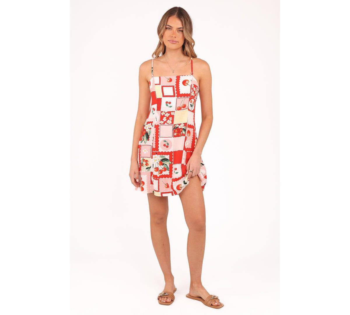 Petal and Pup Womens Loredana Mini Dress - Cherry - Cherry