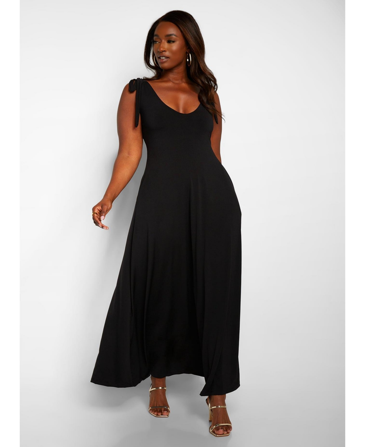 Click here for Rebdolls Womens Maxi Skater Dress W. Pockets - Bla... prices