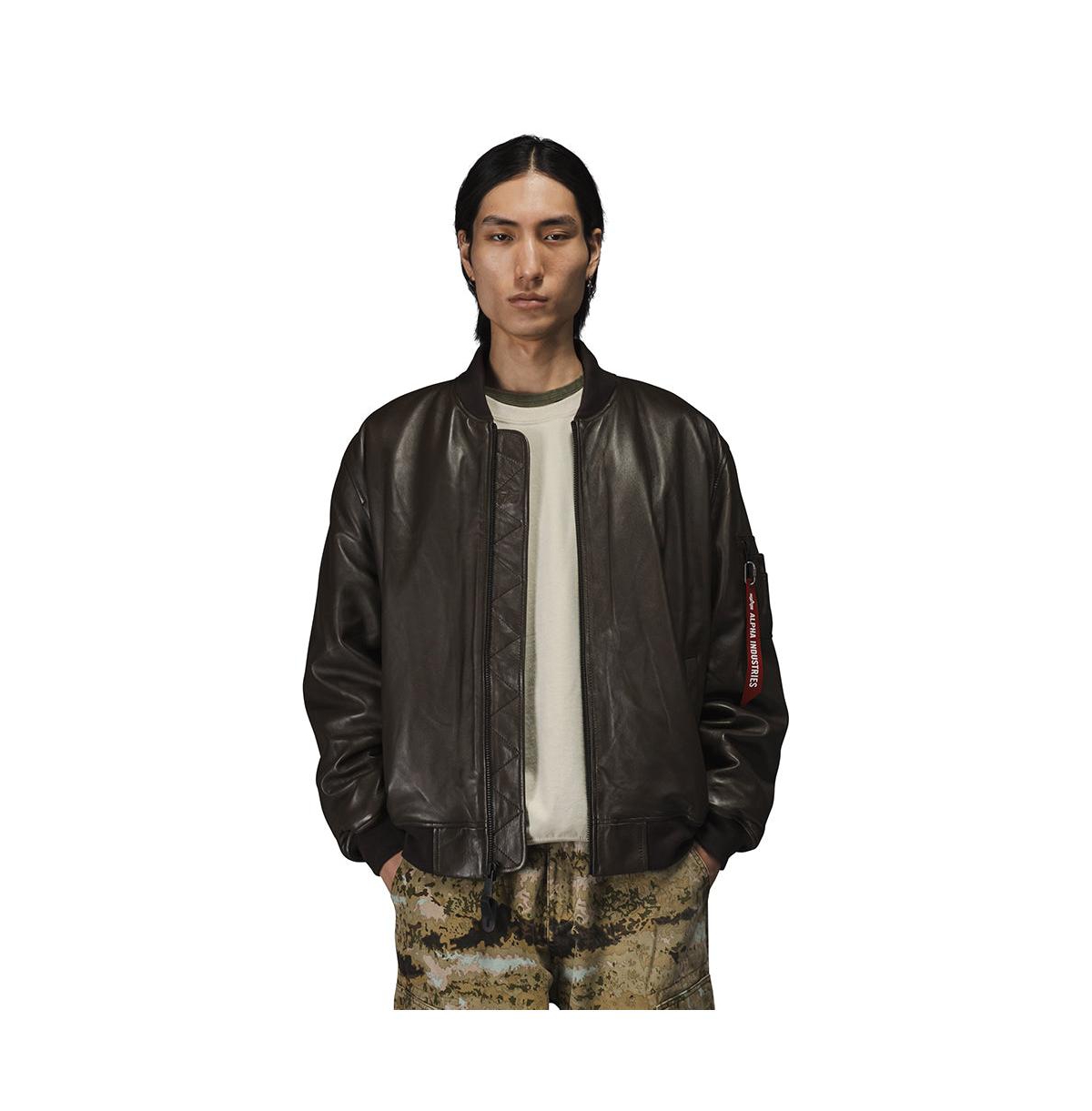 Click here for Alpha Industries Mens Leather Ma-1 Flight Jacket -... prices