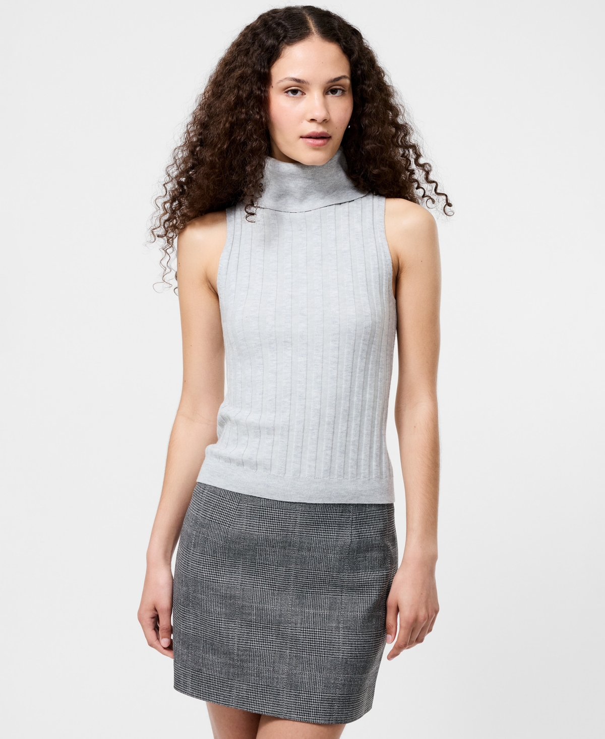 Click here for French Connection Womens Turtleneck Top - Light Gr... prices