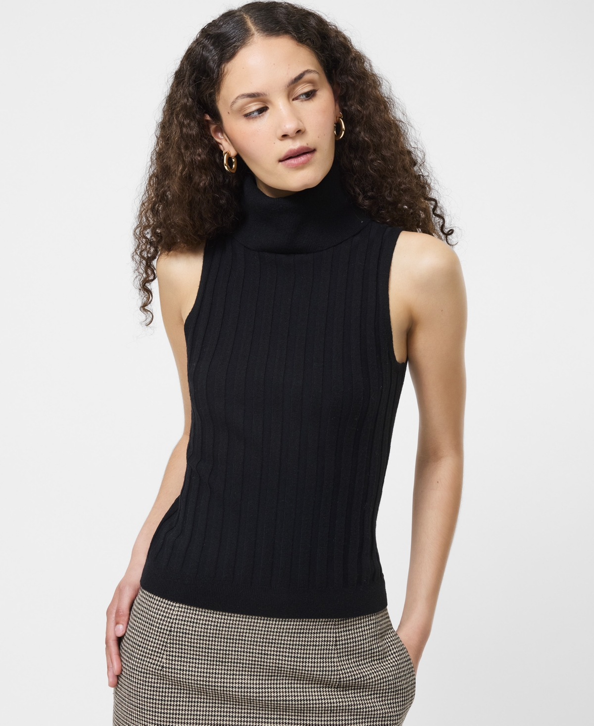 Click here for French Connection Womens Turtleneck Top - Black prices