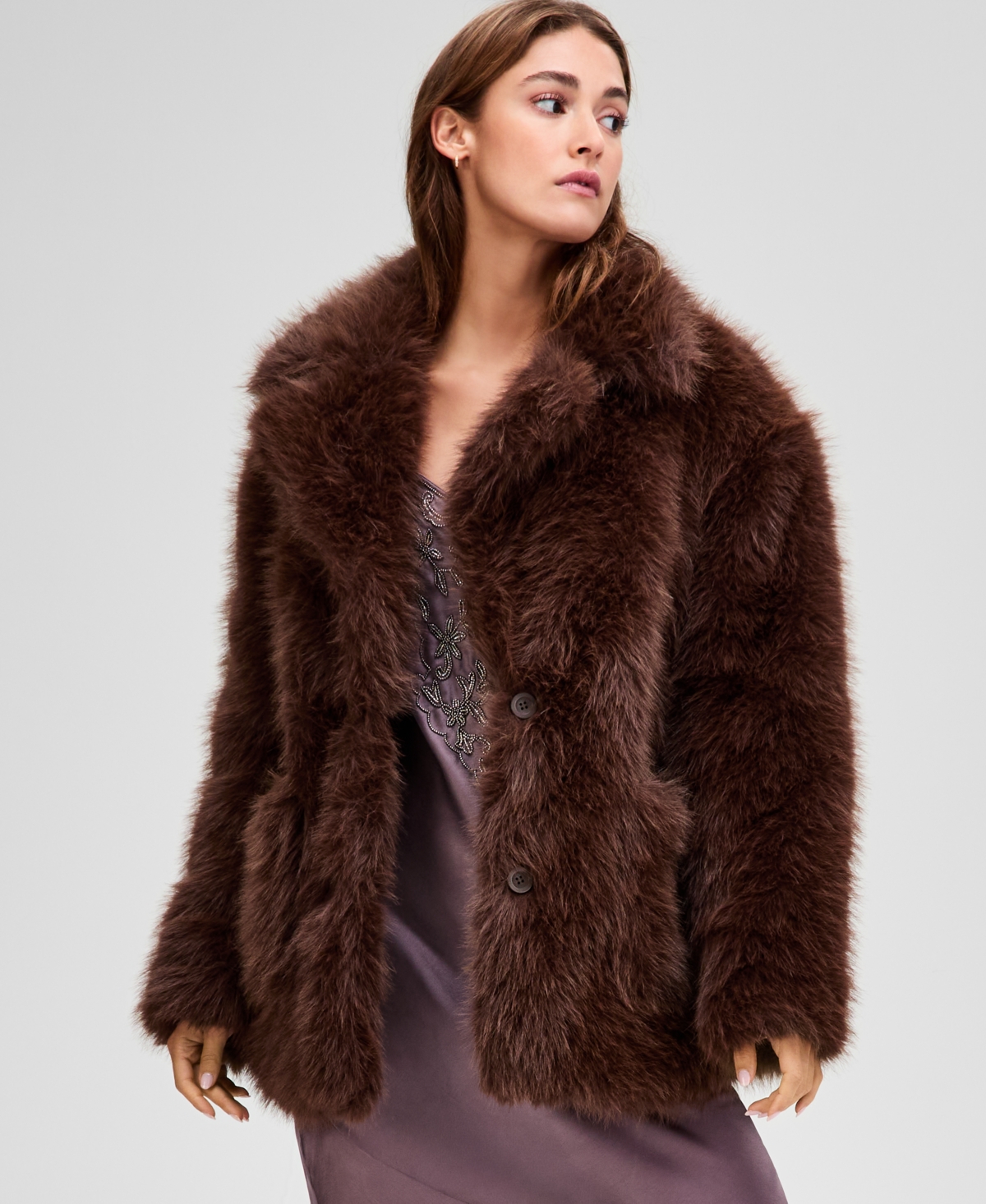 Click here for And Now This Womens Shaggy Faux-Fur Jacket  Exclus... prices