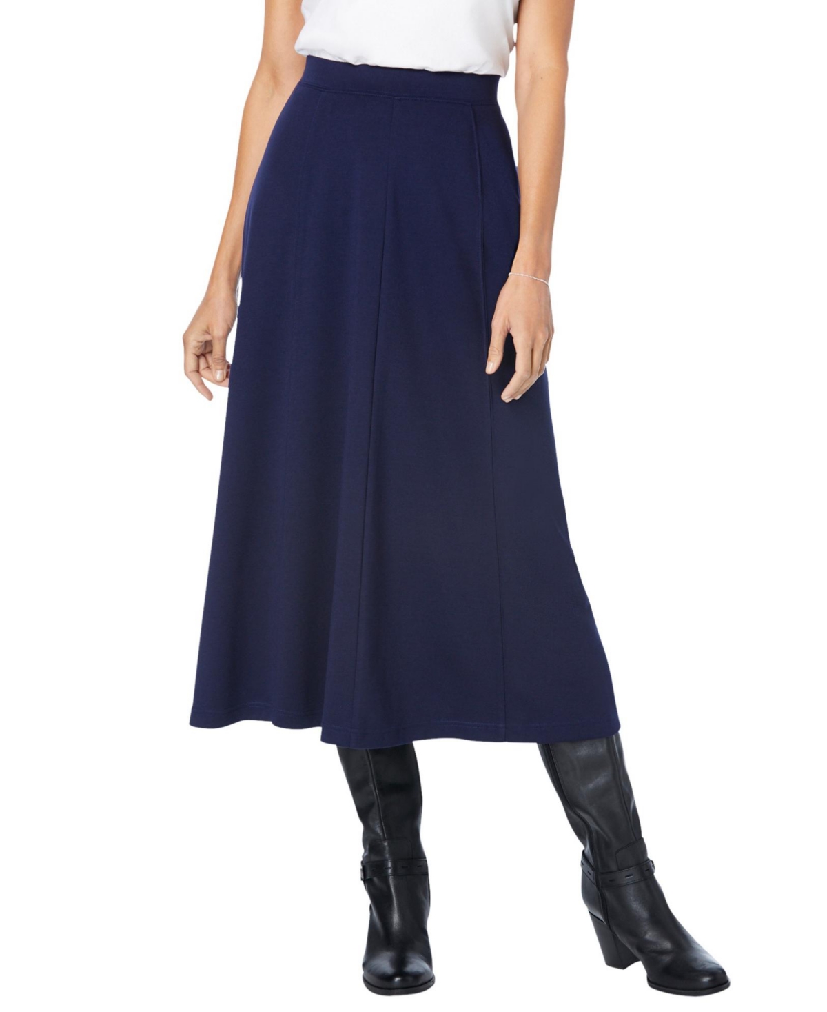 Click here for Woman Within Womens Within Ponte Knit A-Line Skirt... prices