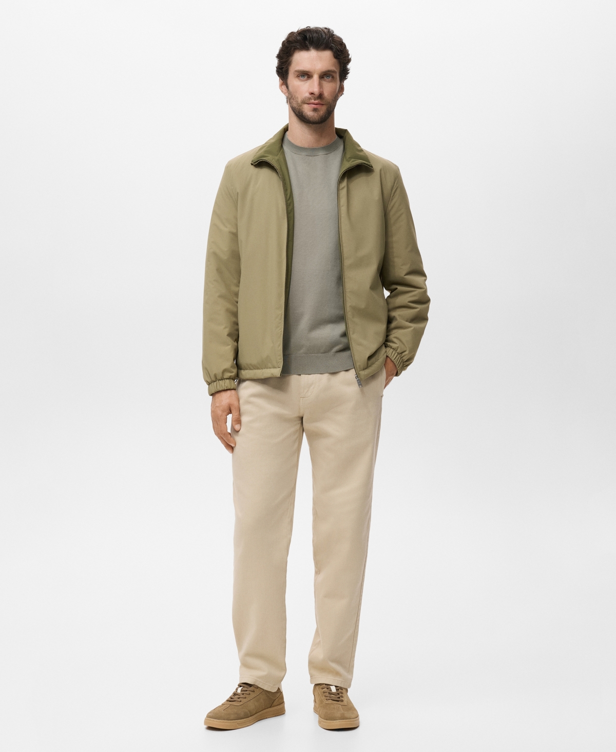 Click here for Mango Mens Quilted Water-Repellent Reversible Jack... prices