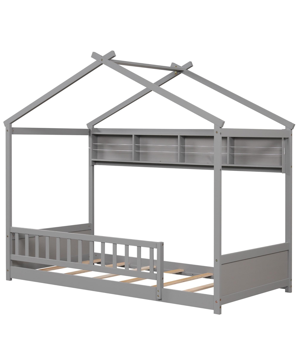 Click here for Gymax Twin Size House Bed w/Storage Shelf Headboar... prices