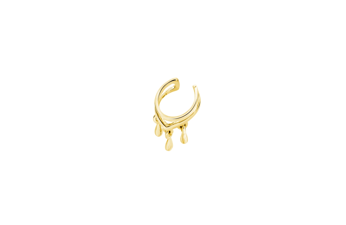 Click here for Lucy Quartermaine Tri Drop Ear Cuff in Gold Vermei... prices