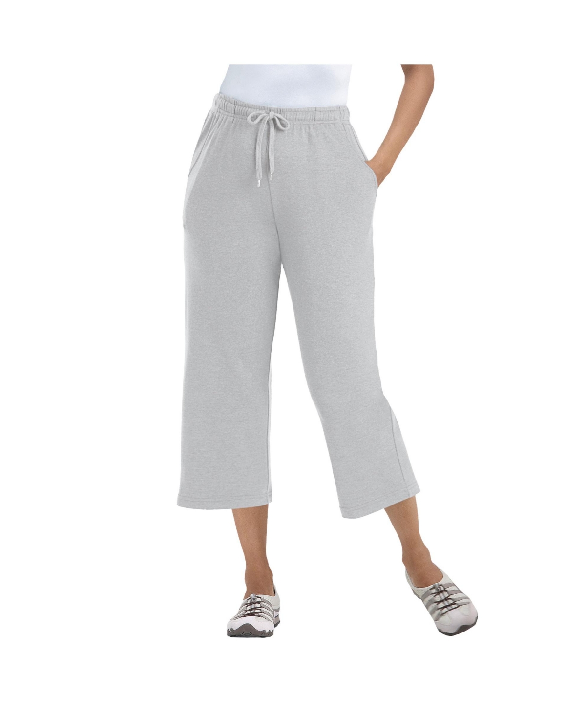 Click here for Woman Within Womens Within Sport-Knit Pull-On Capr... prices
