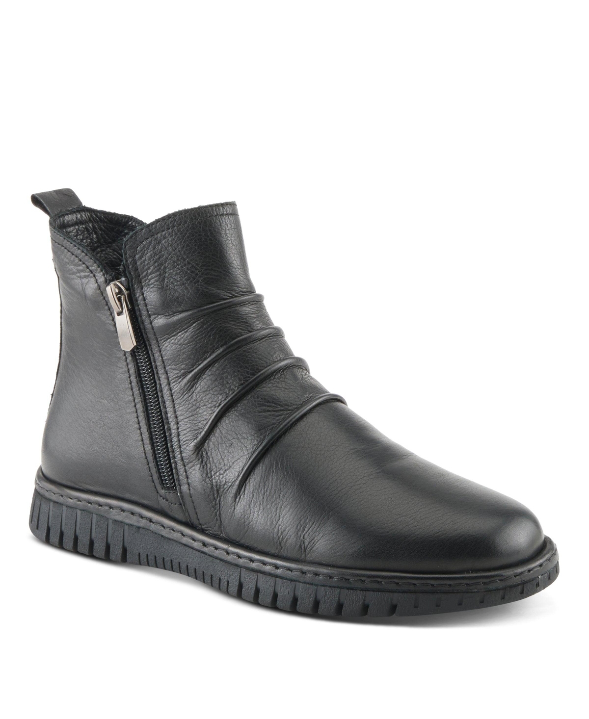 Click here for Spring Step Rosado Ruched Leather Bootie with Dual... prices