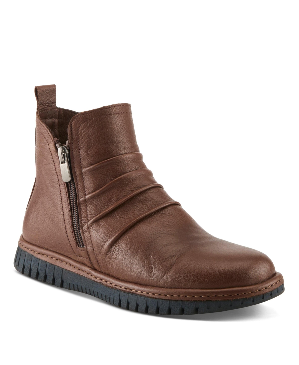 Click here for Spring Step Rosado Ruched Leather Bootie with Dual... prices