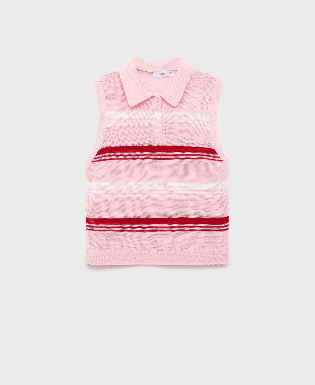Click here for Mango Womens Polo Neck Striped Knit Top - Pastel P... prices