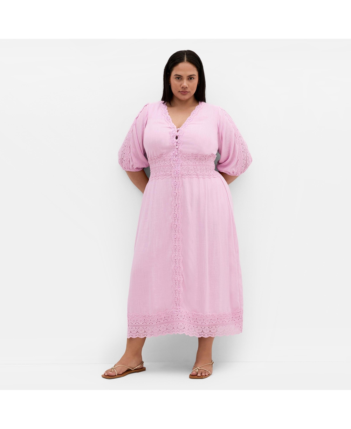 Click here for City Chic Womens Plus Size Belle V Neck Midi Dress... prices