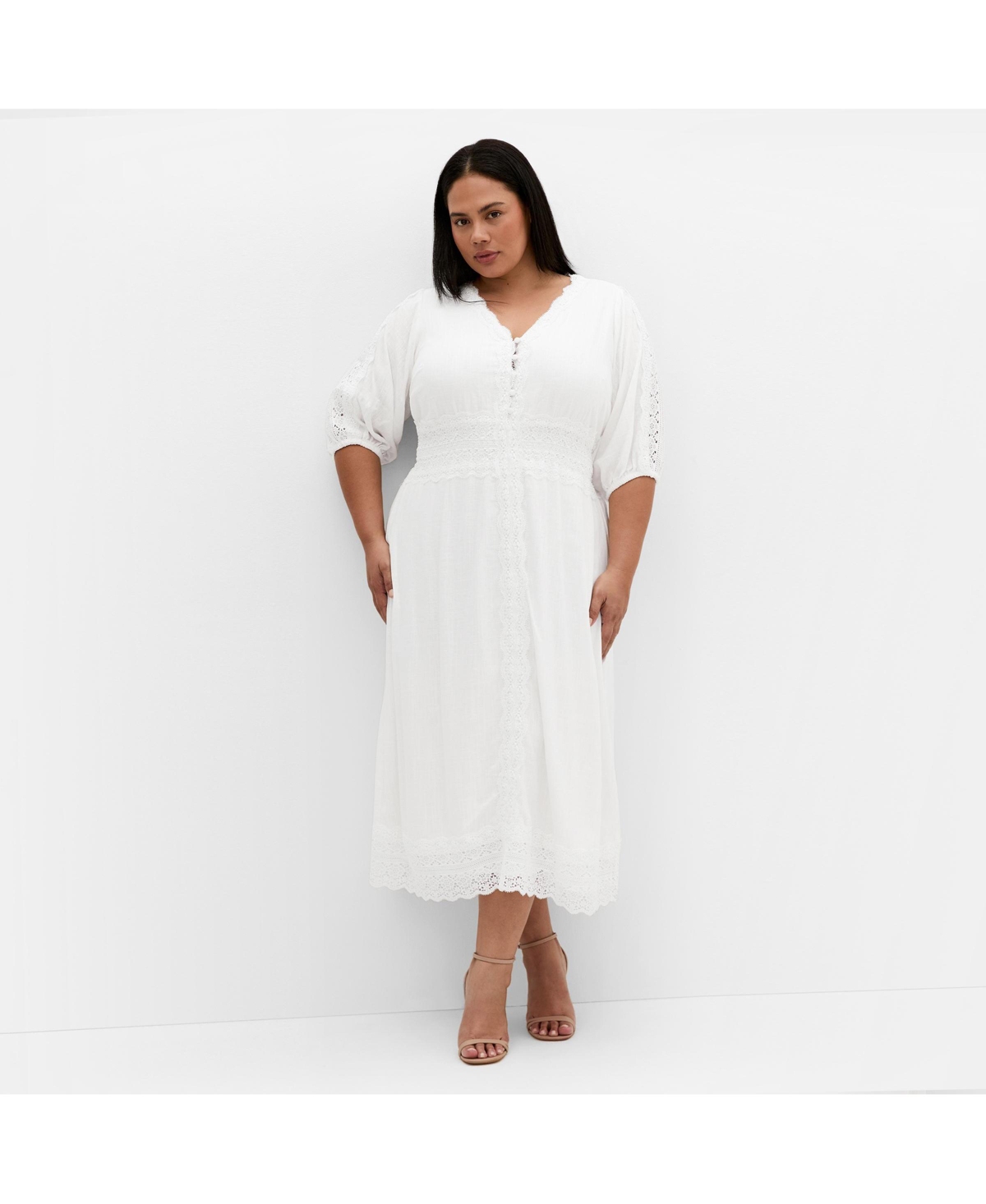 Click here for City Chic Womens Plus Size Belle V Neck Midi Dress... prices