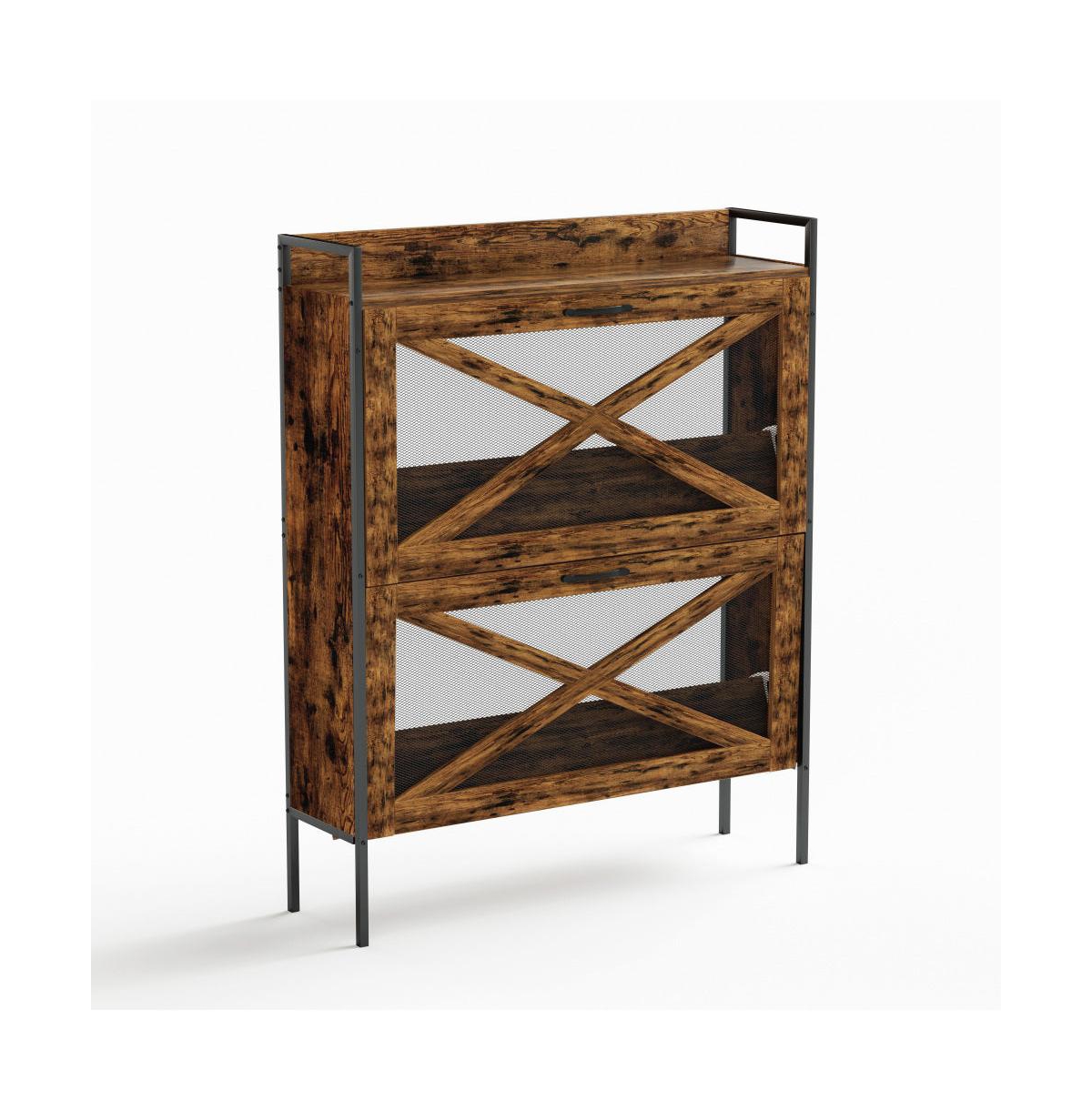 Click here for Chic Crate-2-Drawer Flip-Top Shoe Cabinet Narrow |... prices