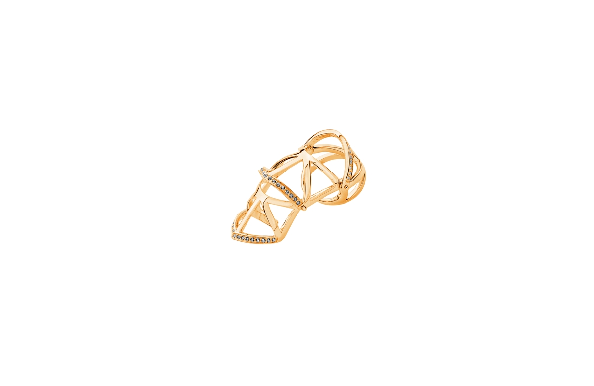 Click here for Lucy Quartermaine Art Deco Armour Ring in Gold Ver... prices