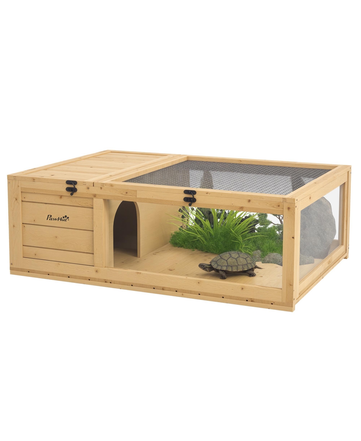 Click here for PawHut Wooden Tortoise House Turtle Habitat Enclos... prices