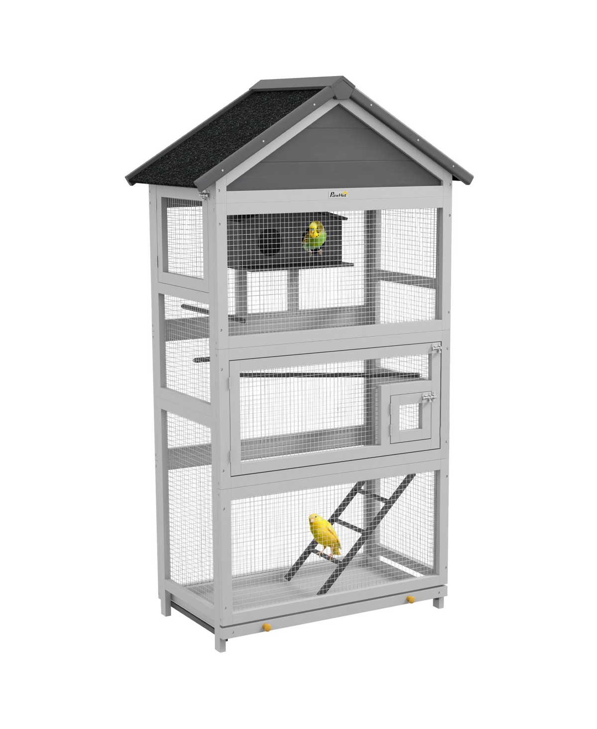 Click here for PawHut Wooden Bird Aviary with Slide-Out Tray  Bir... prices