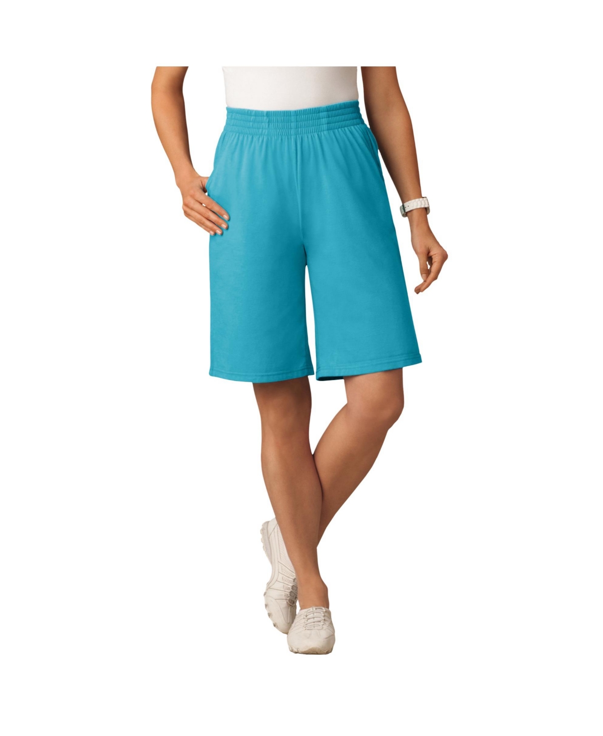 Click here for Woman Within Womens Within Elastic-Waist Knit Shor... prices