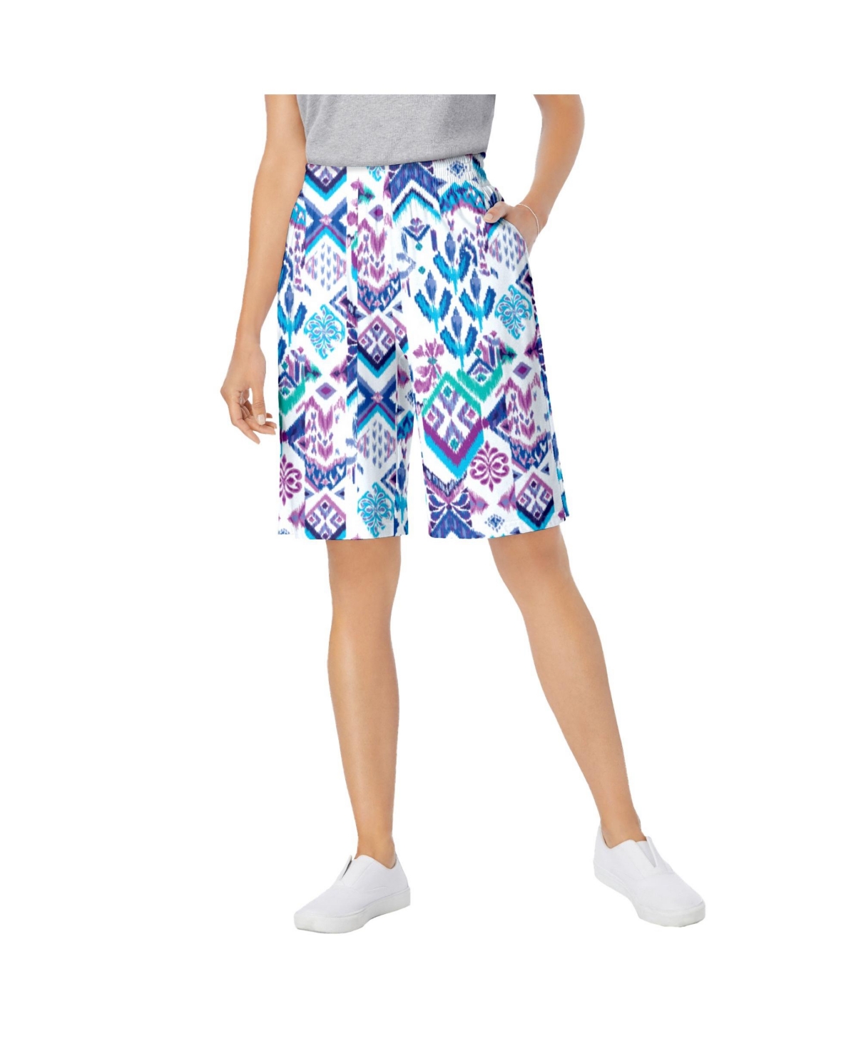 Click here for Woman Within Womens Within Elastic-Waist Knit Shor... prices