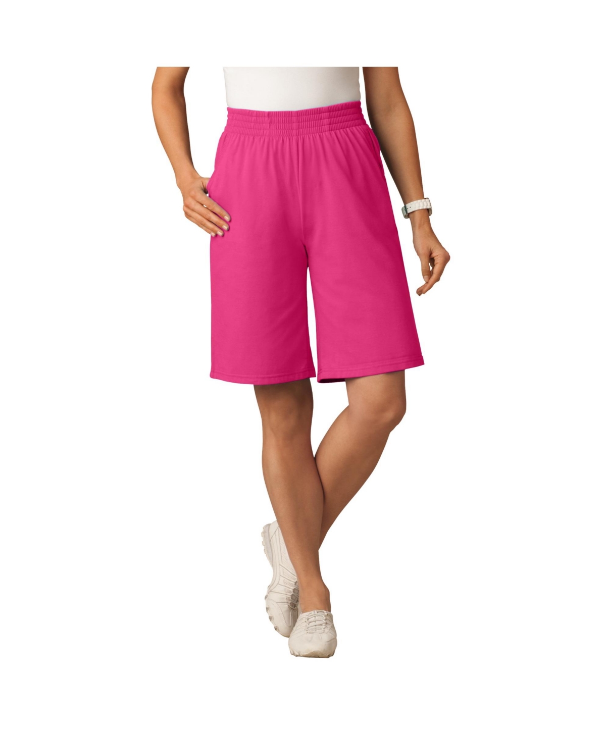 Click here for Woman Within Womens Within Elastic-Waist Knit Shor... prices