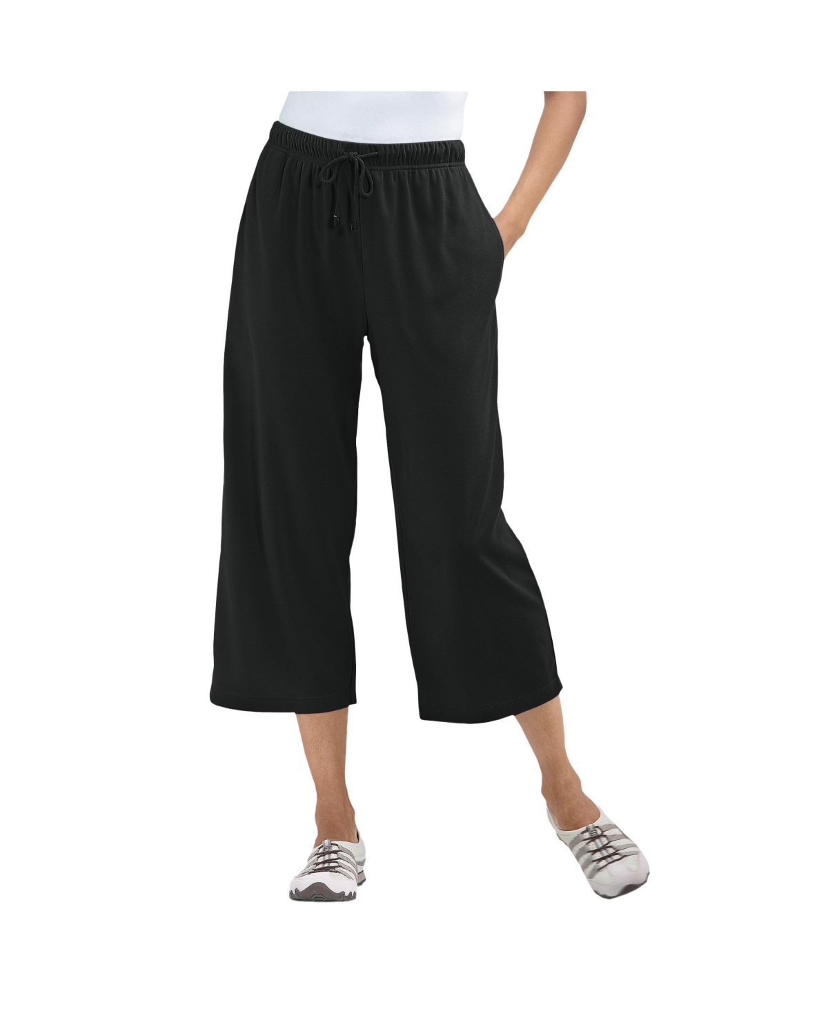 Click here for Woman Within Womens Within Sport-Knit Pull-On Capr... prices