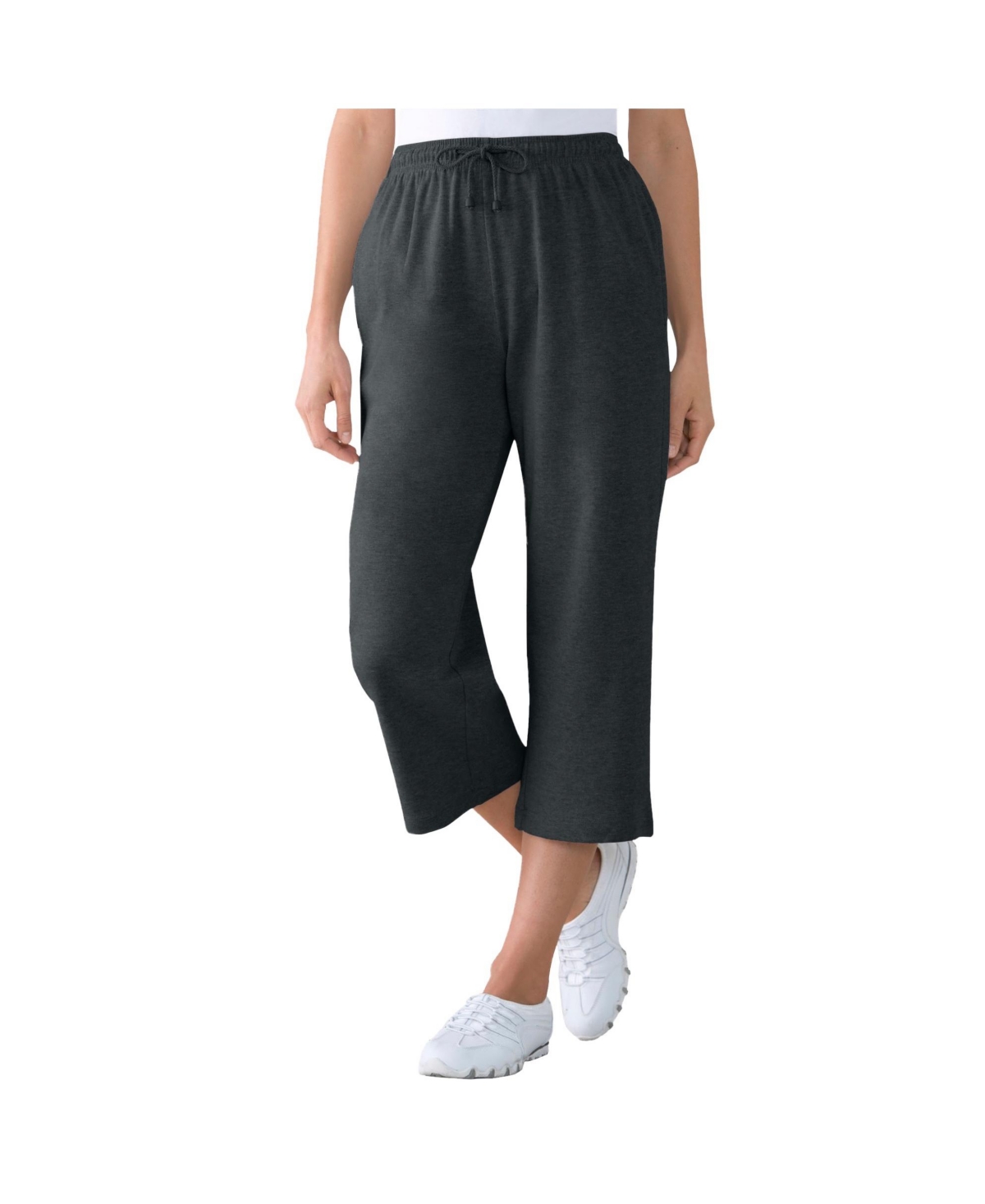 Click here for Woman Within Womens Within Sport-Knit Pull-On Capr... prices