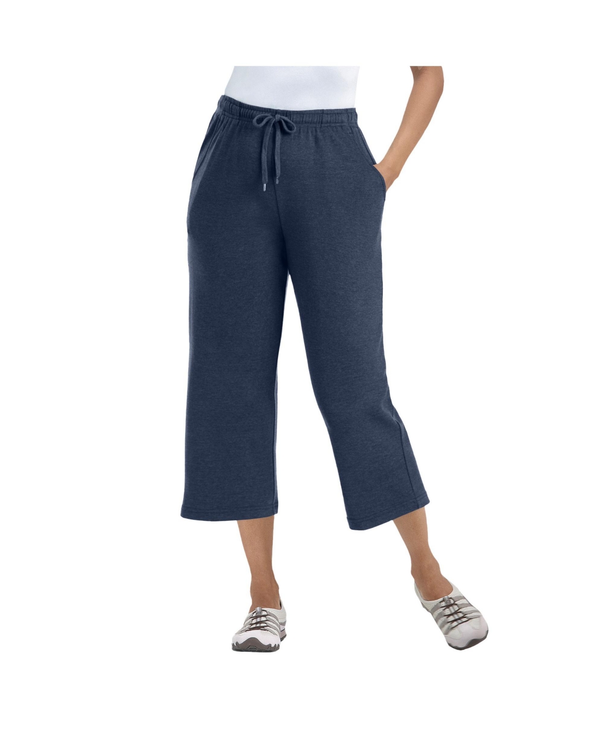 Click here for Woman Within Womens Within Sport-Knit Pull-On Capr... prices