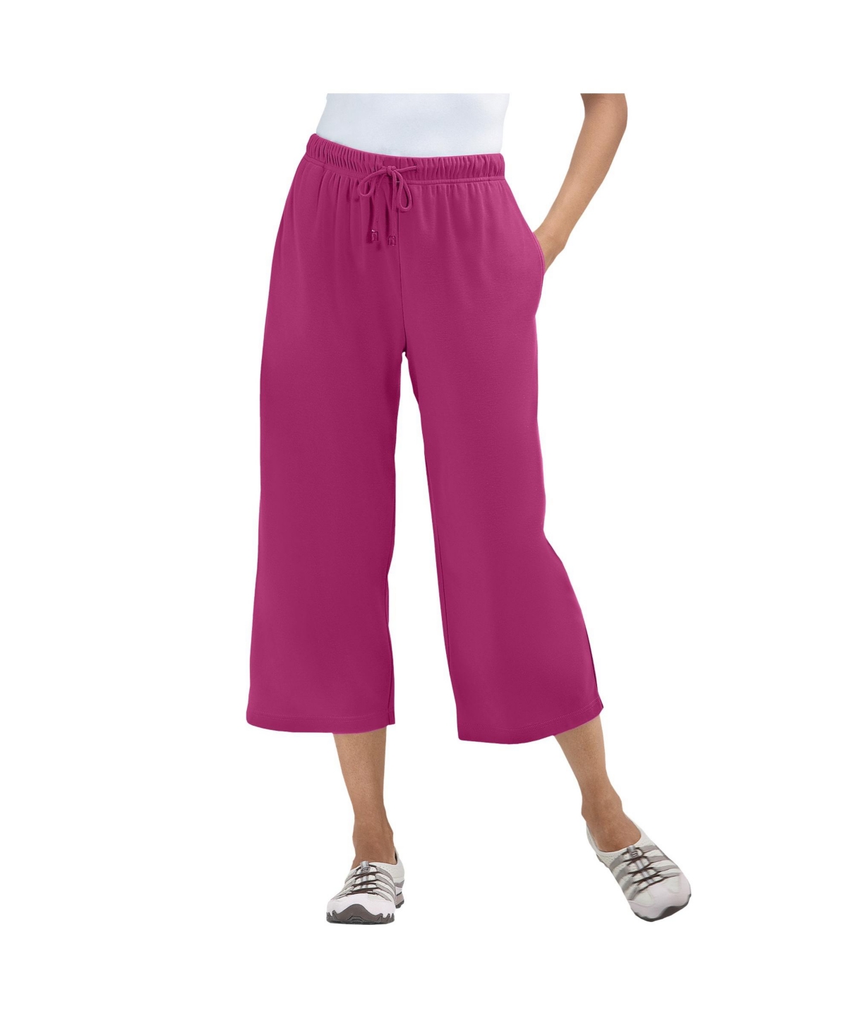 Click here for Woman Within Womens Within Sport-Knit Pull-On Capr... prices
