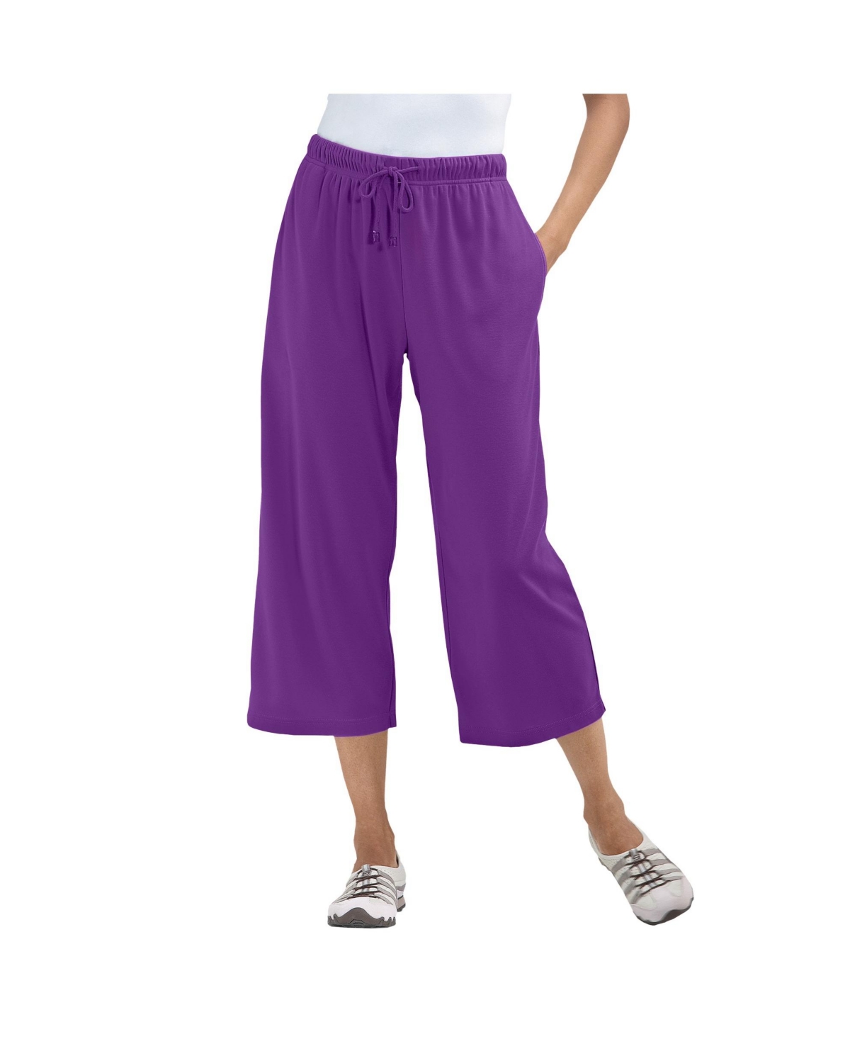 Click here for Woman Within Womens Within Sport-Knit Pull-On Capr... prices