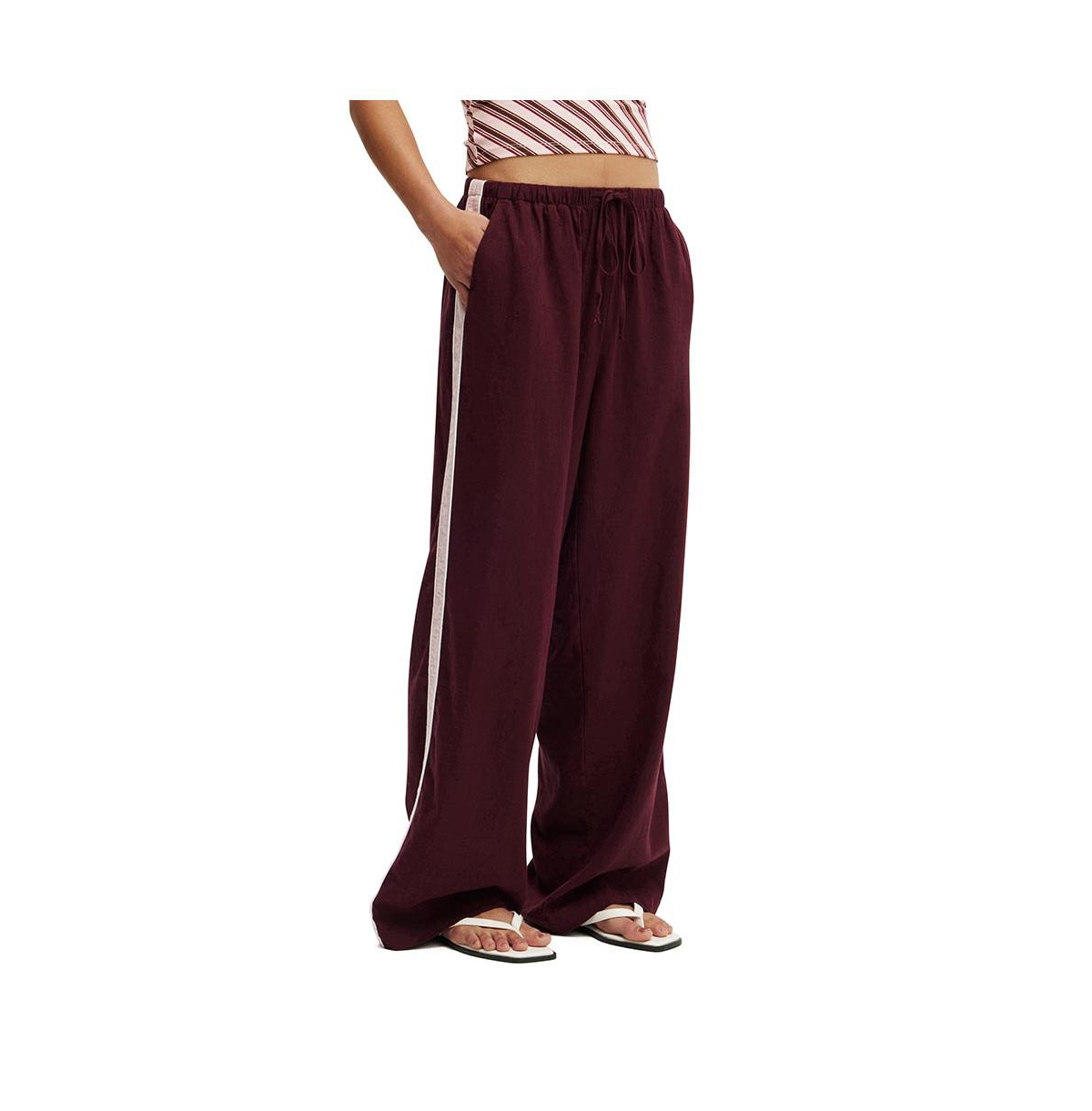Click here for Cotton On Womens Haven Wide Leg Pant - Deep pomegr... prices