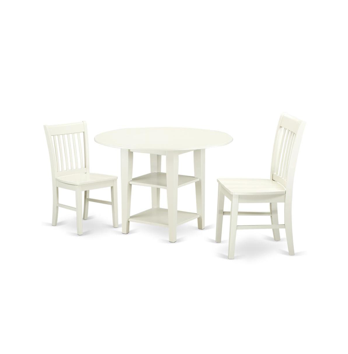 Click here for East West Furniture Dining Room Set Linen White -... prices