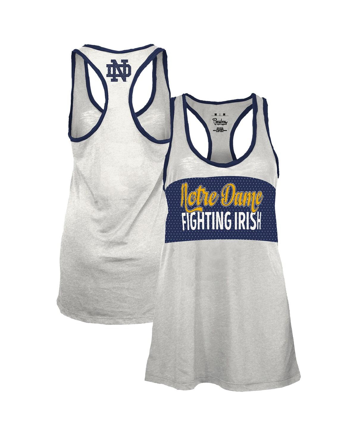 Click here for Pressbox Womens White/Navy Notre Dame Fighting Iri... prices