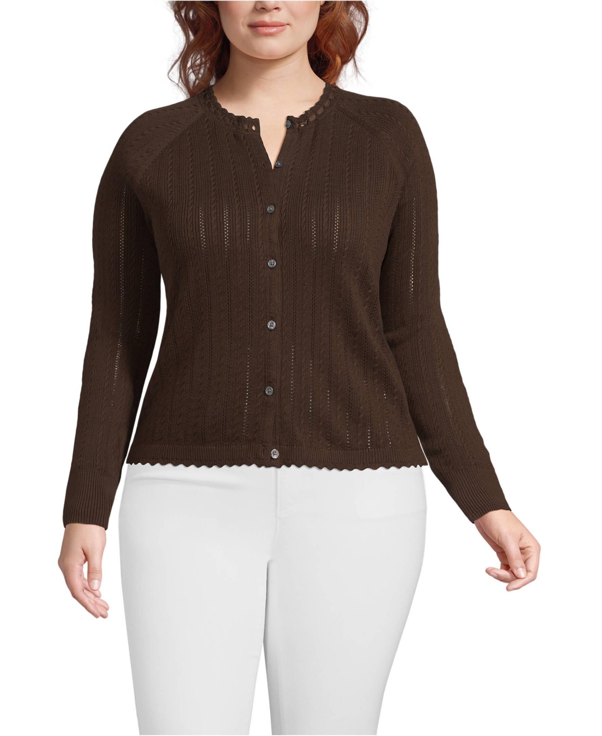 Click here for Lands End Plus Size Cotton Pointelle Satin Trim Ca... prices