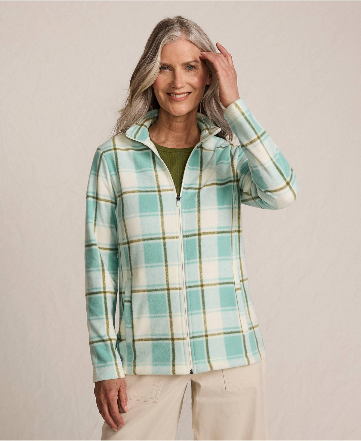 Click here for Lands End Womens Anyweather Fleece Full Zip Print... prices